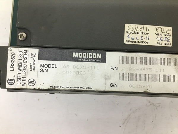 AEG Modicon B875-111 Analog Input Module – BME Bearings and Surplus