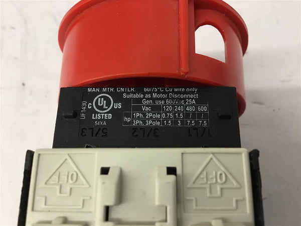 Baco 172000 60947-3 25A 2 Position On\Off Switch – BME Bearings and Surplus