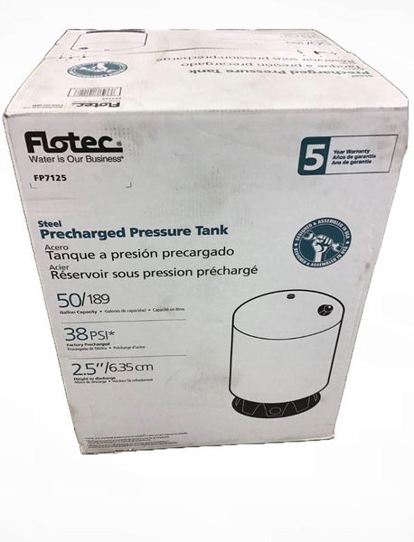 Flotec FP7125 Steel Pre-Charged Pressure Tank 38 PSI 50 Gallon – BME ...