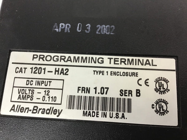 Allen Bradley CAT 1201-HA2 Programming Terminal 12 Volts 0.110 Amps ...