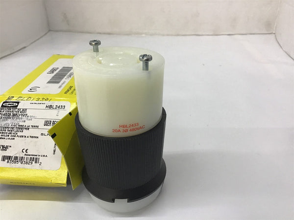 Hubbell HBL2433 Connector Body 20 A 3 Phase 480 VAC 3 Pole 4 Wire-Grou ...