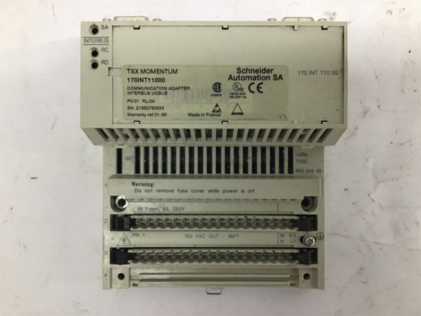 Schneider Automation 170INT11000 Communications Adapter W/ I/O Module ...