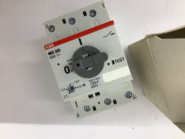 ABB MS325-4.0 Manual Motor Starter 100 kA 690 V – BME Bearings and Surplus