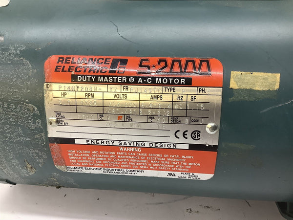 Reliance 5-2000AC Motor 2 Hp 208-230/460-480 V 1800 Rpm 4 P FJ145TC 3 ...