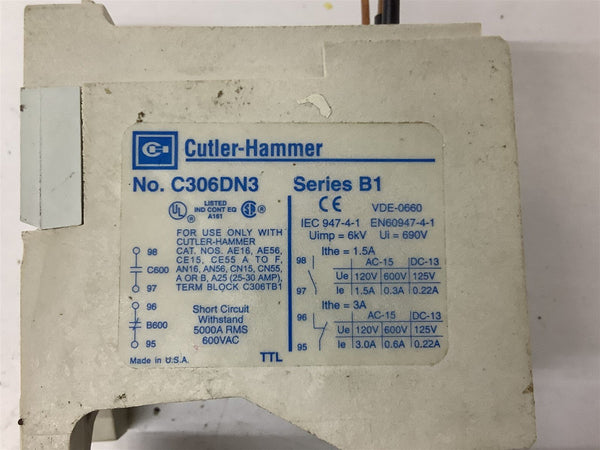 Eaton C306DN3 Overload Relay Lot Of 2 – BME Bearings and Surplus