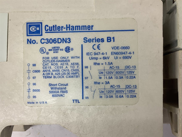 Eaton C306DN3 Overload Relay Lot Of 3 – BME Bearings and Surplus