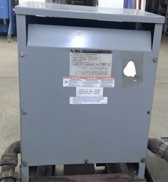 Square D 15S1H Single Phase 15 KVA Transformer 240x480 Pri 120/240 Sec ...