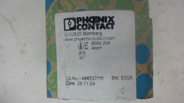 Box Of 50 --- Phoenix Contact D-32825 Terminal Blocks, 800 Volts, 20 A ...