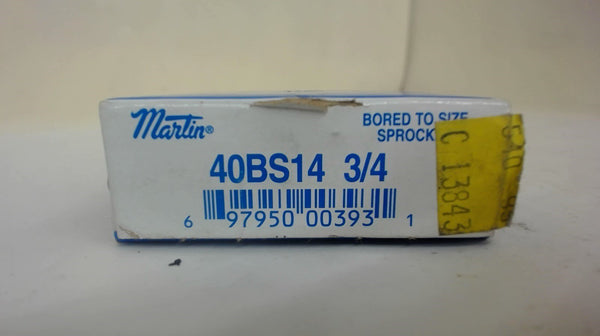 Martin 40Bs14 3/4 Sprocket, 40 Chain, Bored Sprocket, 14 Teeth, 3/4" B ...