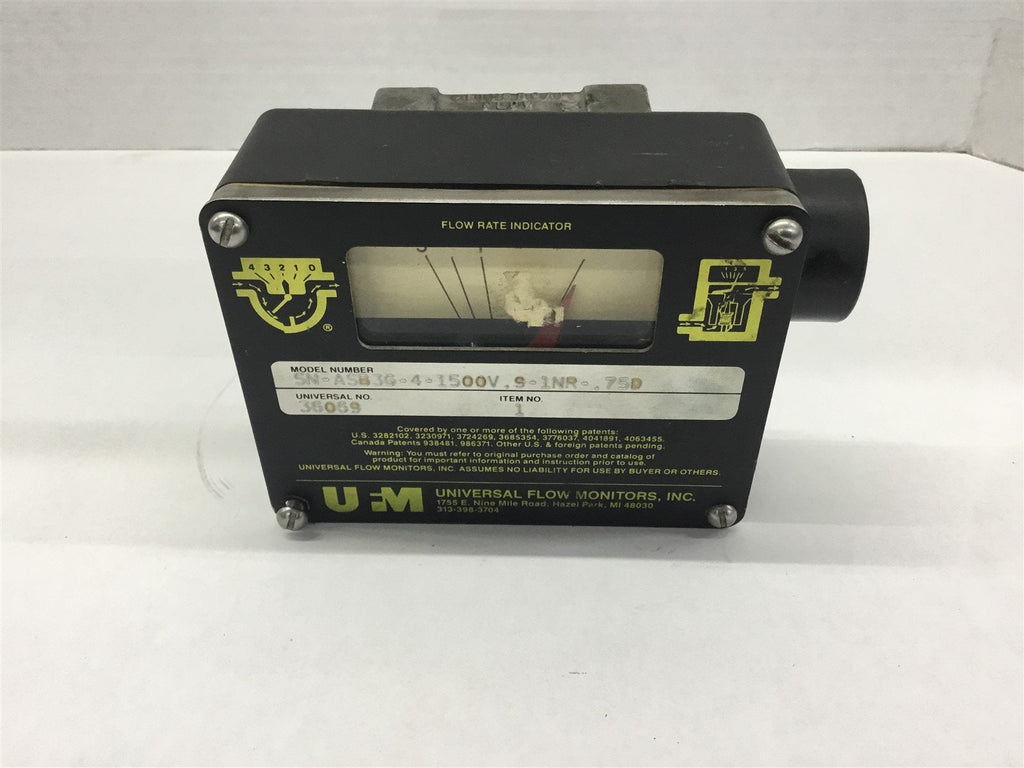 UFM SN-ASB3G-4-1500V.9-1NR-.75D Flow Rate Indicator – BME Bearings and ...