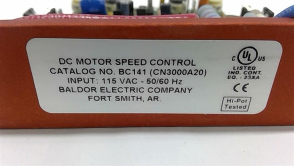 Baldor CN3000A20 BC141 DC Motor Speed Control – BME Bearings and Surplus