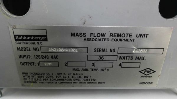Schlumberger DM2100-A1001 Datamate 2100 120/240 Vac 36 Watts – BME ...