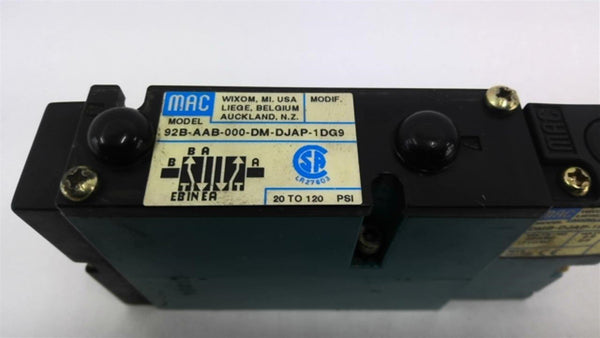 MAC 92B-AAB-000-DM-DJAP-1DG9 Solenoid Valve DMB-DJAP-1DG 120 Volts ...