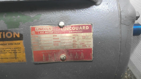 Lincoln 60Hp Ac Motor 3600RPM 2 Pole 3 Phase 326TS Frame 230/460V 60 H ...