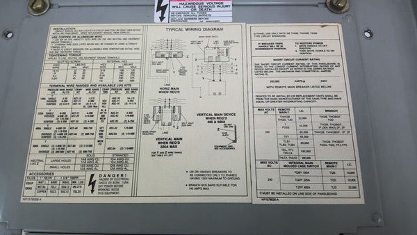 Q panel 80 amp Breaker Panel – BME Bearings and Surplus