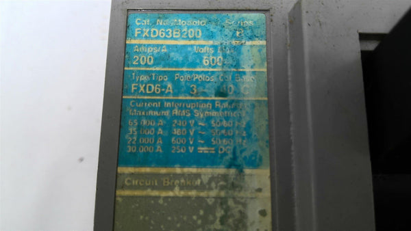 Siemens FXD63B200 Circuit Breaker 200 Amp 600 Volts – BME Bearings and ...