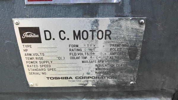 Toshiba SA2093 250hp DC Motor 5067AT 500 Arm V 150/300 F Volts – BME ...