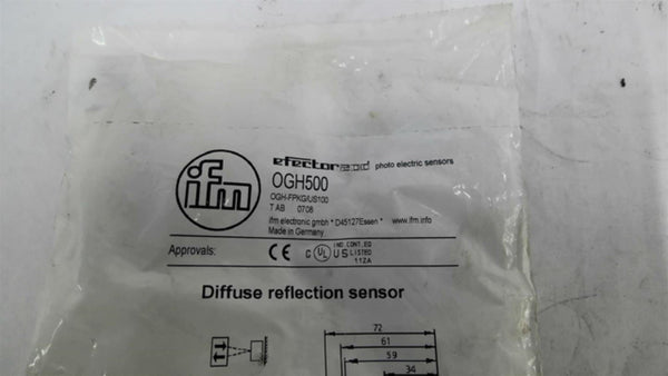 IFM OGH500 Diffuse Reflection Sensor – BME Bearings and Surplus