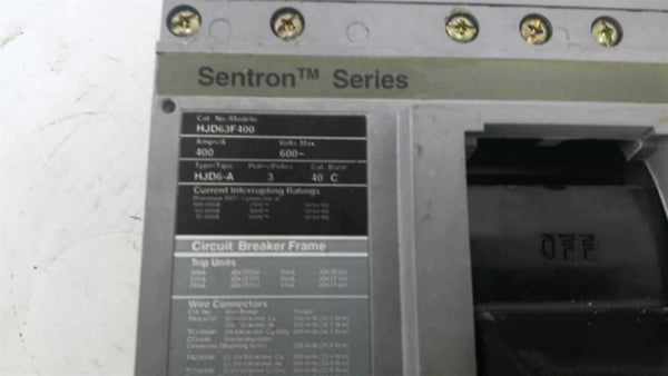 Siemens HJD63F400 Circuit Breaker 400 Amp 600 Volts – BME Bearings and ...