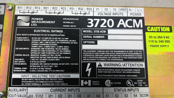 Power Measurement LTD 3720 ACM Power Meter – BME Bearings and Surplus