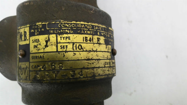 Maxwell 154E Safety Valve Size 1" 110 PSI – BME Bearings and Surplus