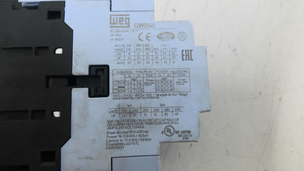 WEG CWB50 Power Contactor 480 Volts 40 HP – BME Bearings and Surplus