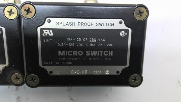 Micro-Switch OPD-AR Splash Proof Limit Switch Lot of 2 – BME Bearings ...