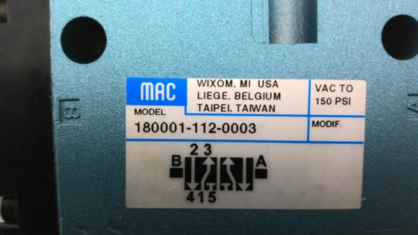 MAC 180001-112-0003 Solenoid Valve VAC To 150 PSI – BME Bearings and ...