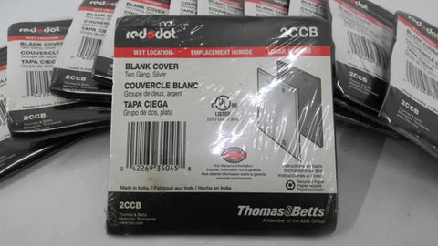 Thomas and Betts 2CCB Red Dot Blank Covers Two Gang Silver Lot of 11 ...