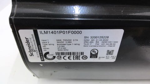 Schneider Electric ILM1401P01F0000 3000RPM 700V DC Servo Motor 3000 RP ...