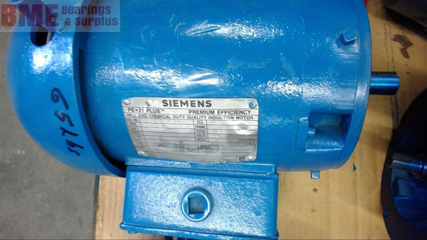 SIEMENS PE 21 PLUS 1 HP 143 TC 3 PHASE AC MOTOR 1755 RPM 460 VOLTS 60 ...