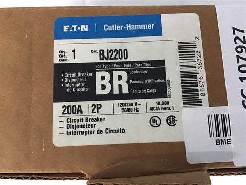 Eaton BJ2200 200 Amp 2 Pole Circuit Breaker – BME Bearings and Surplus