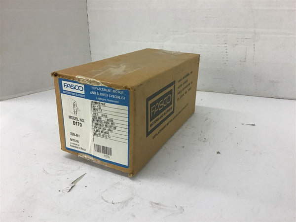 Fasco D170 1/20 HP AC Motor 115 Volts 1500 rpm 1 Speed – BME Bearings ...