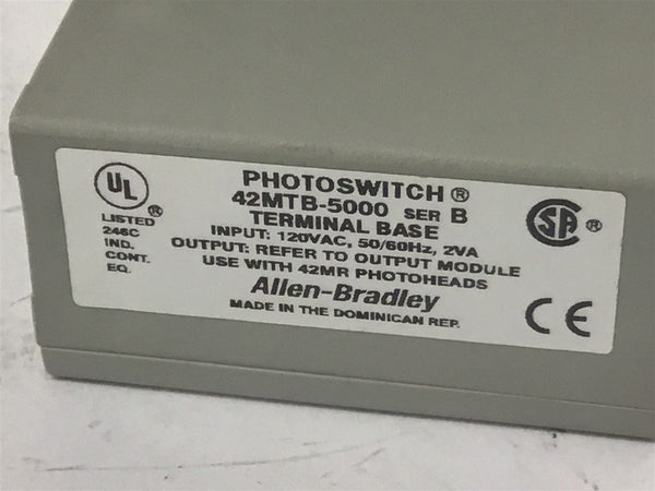 Allen-Bradley 42MTB-5000 Photoswitch Terminal Base 120 Vac 2Va – BME ...