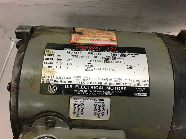 US Motors E190/E430W05F Motor UTP-6WP 155 RPM 711 Torque 143T-6 Frame ...