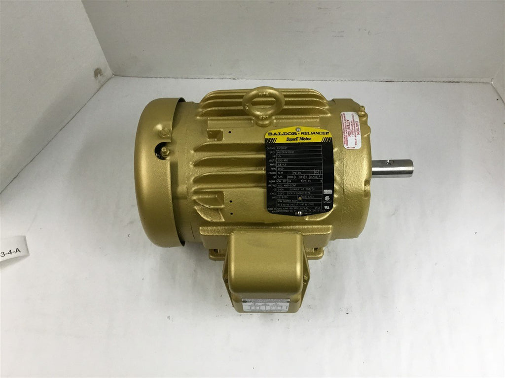 Baldor EM3583T Motor 1.5HP 3500Rpm 143T Frame 230/460V TEFC Enclosure ...