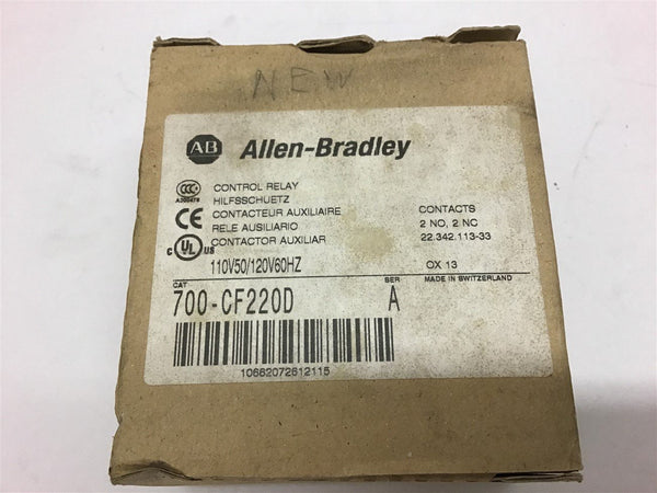 Allen Bradley 700-CF220D Control Relay 120 Volt Coil – BME Bearings and ...