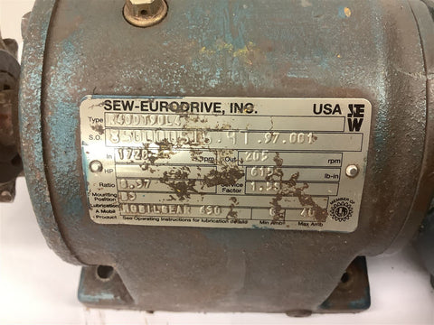 Sew-Eurodrive DFT90L4 2 HP Gear Motor 230/460 Volts 8.37:1 RAtio – BME ...