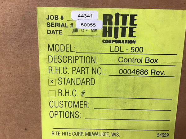 Rite Hite LDL-500 Dok-LOK Control Box – BME Bearings and Surplus
