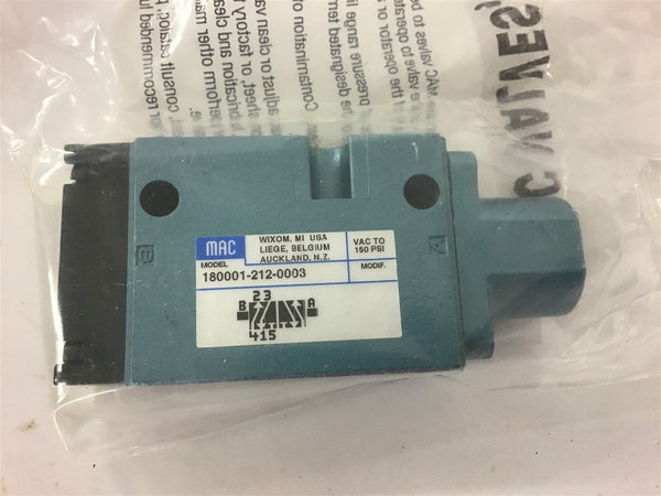 Mac 180001-212-0003 Solenoid Valve 150 PSI – BME Bearings and Surplus