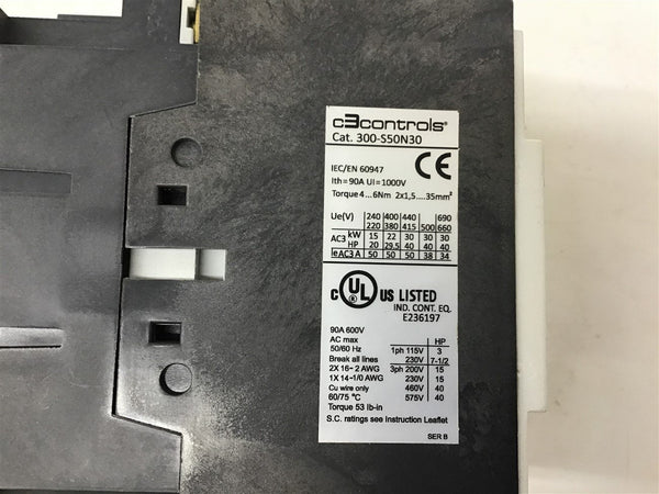 C3Controls 300-S50N30XN00 50 amp Contactor – BME Bearings and Surplus