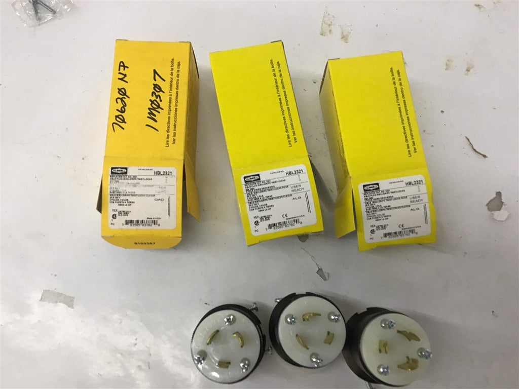 Hubbell HBL2321 20A 250V 2 Pole 3 Wire Twist Lock Plug Lot Of 3 – BME ...