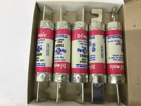 Ferraz Shawmut TRS80R 80A 250V Fuse Lot Of 5 – BME Bearings and Surplus