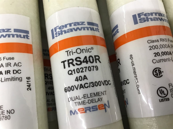 Ferraz Shawmut TRS40R 40A 600V Fuse Lot Of 10 – BME Bearings and Surplus