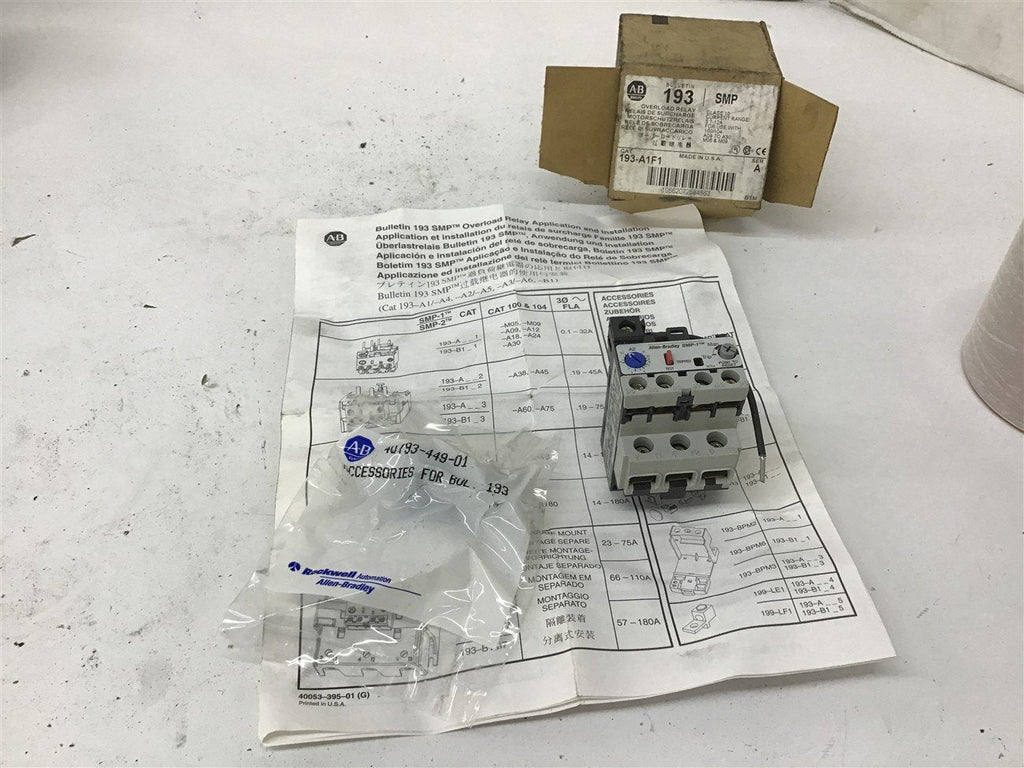 Allen-Bradley 193-A1F1 Overload Relay 3.7-12A – BME Bearings and Surplus