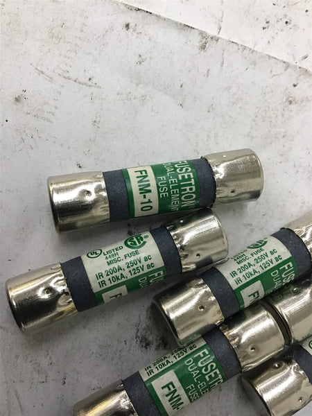 Buss Fusetron FNM-10 10 A Fuse Lot Of 10 – BME Bearings and Surplus