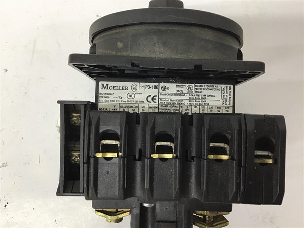 Moeller P3-100 100A 6000V 50-60 Hz Main Switch – BME Bearings and Surplus