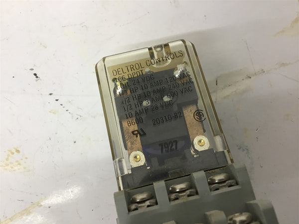 Deltrol 166 DPDT 24VDC 10 Amp Relay with Base – BME Bearings and Surplus