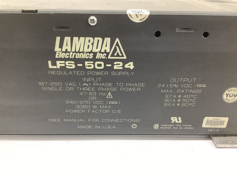 Lambda LFS-50-24 Regulated Power Supply – BME Bearings and Surplus