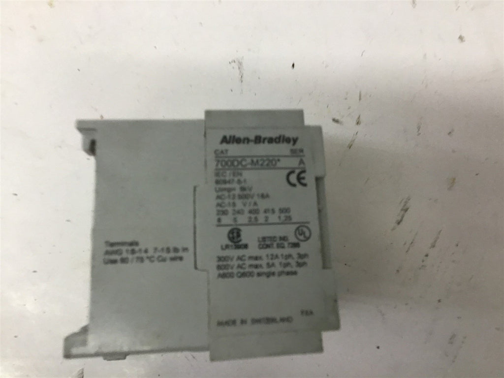 Allen-Bradley 700DC-M220 Control Relay 500V 16A – BME Bearings and Surplus